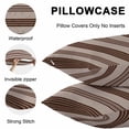 Brown Striped Outdoor Pillow Covers 16x16 Inch Throw Pillow Covers Set ...