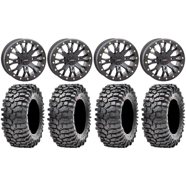 System 3 SB-4 Black (6+1) 14" Wheels 32" Roxxzilla 396 Tires Polaris ...