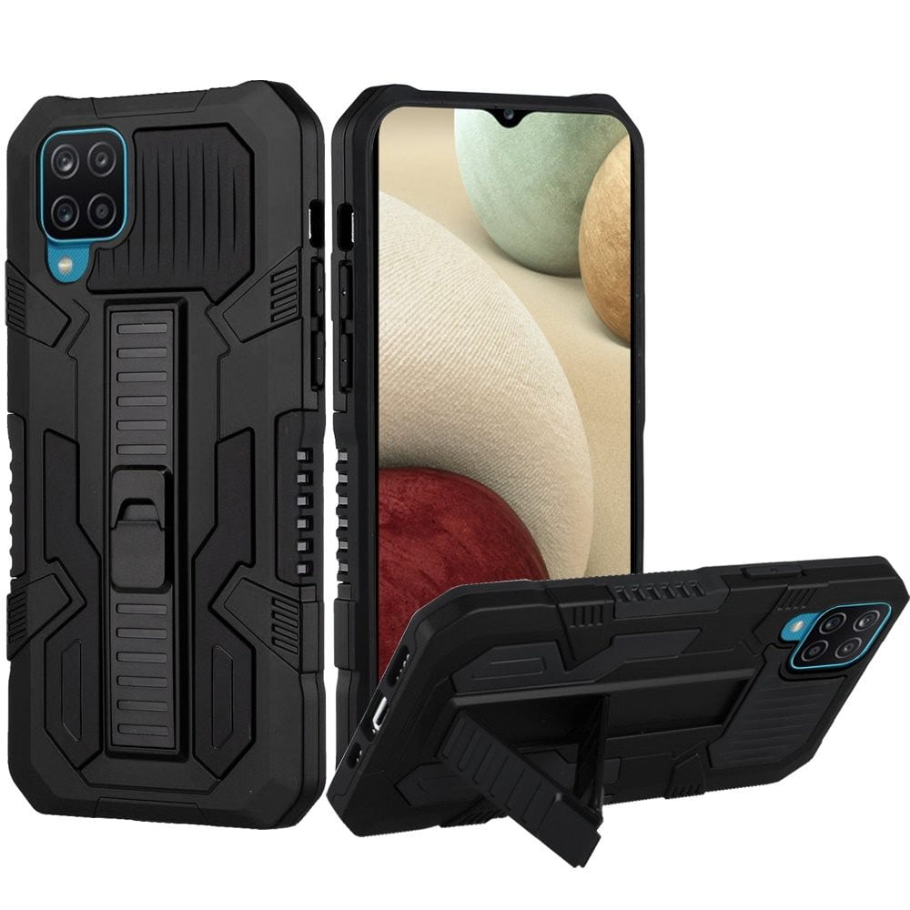 For Samsung A12 Rocker Kickstand Tough Shockproof Hybrid Case Cover ...