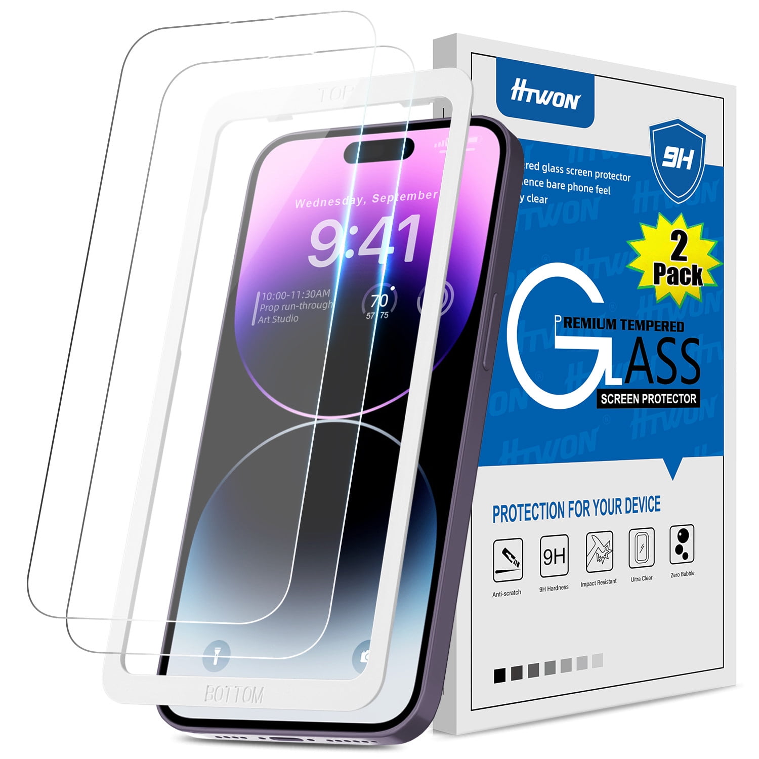 Elegant Choise 2Pcs Screen Protector for iPhone 14 Pro Max/14 Plus/14 ...