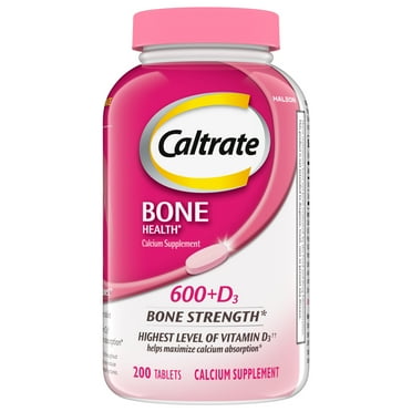 Caltrate 600 Plus D3 Calcium and Vitamin D Supplement Tablets, Bone ...