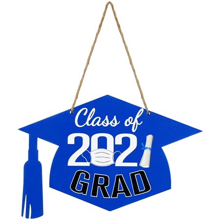 HTAIGUO 2021 Graduation Sign Wood Hanging Door Yard Sign Class of 2021 ...