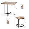 Costway 5pcs Compact Dining Set - Table + 4 Stools, Vintage Walnut ...