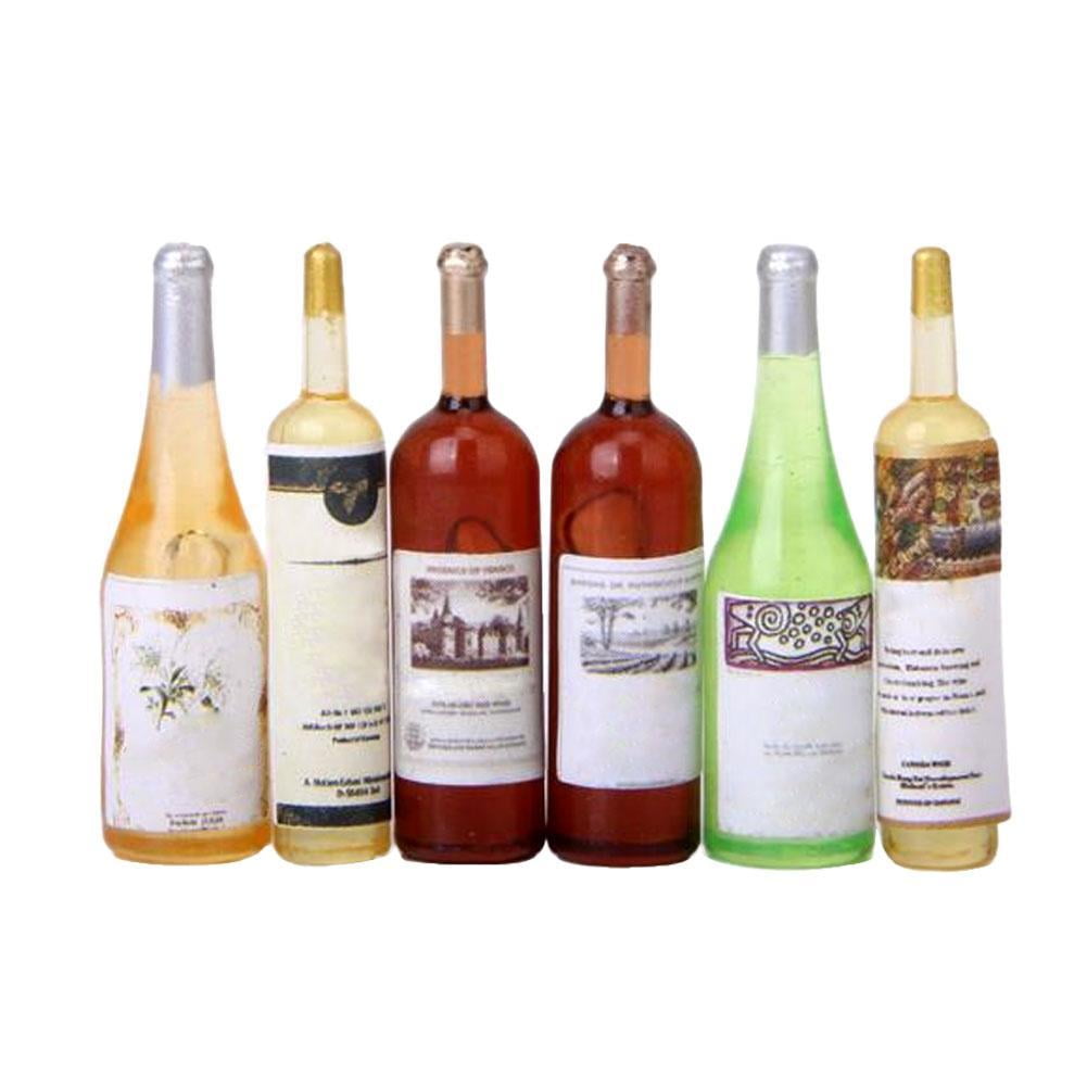 Mini vino CAIROYAR 6 botellas para casa de muñecas a escala 1:12 ...