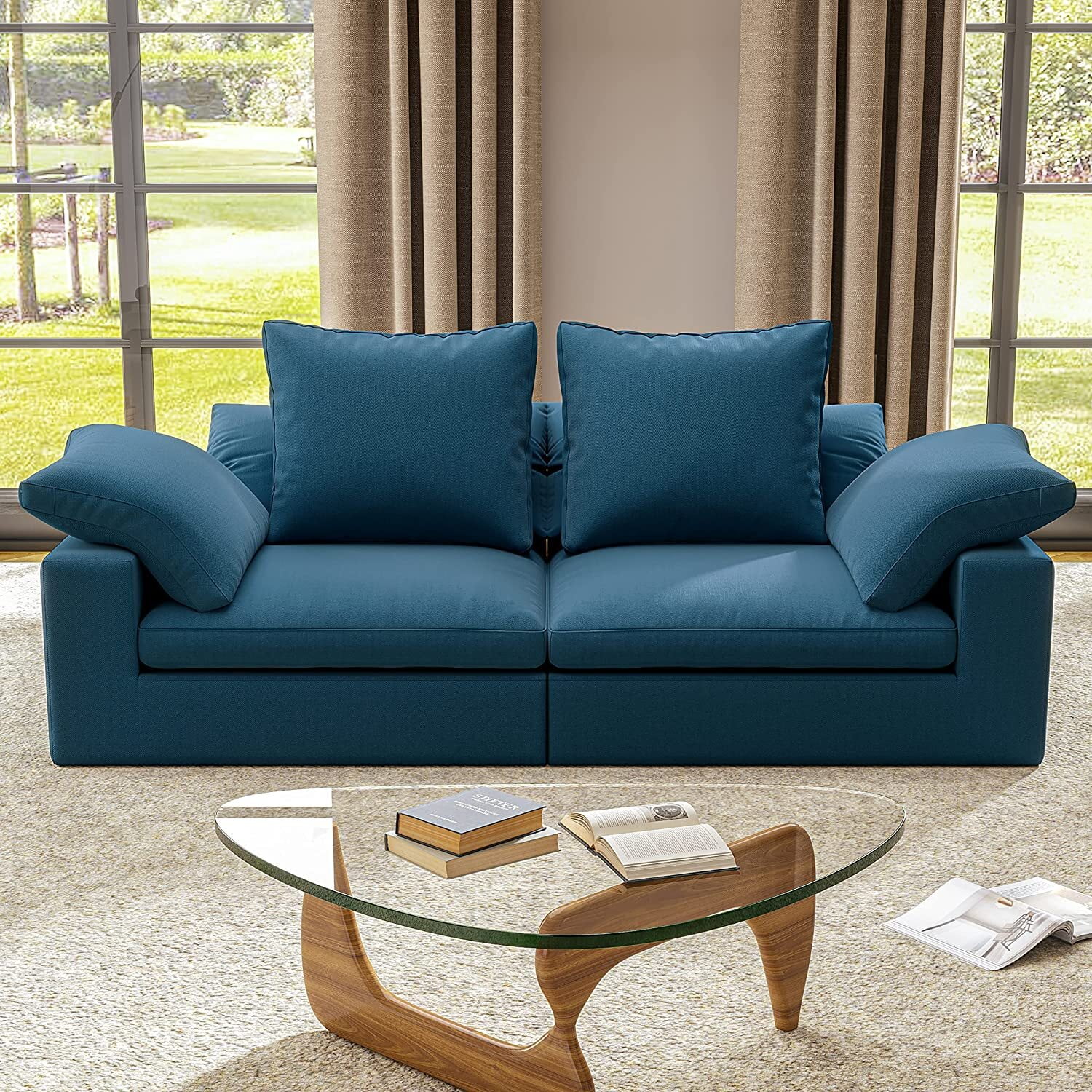 Cottinch Cloud Puff Sofa Modern Modular Sectional Sofa 2 Seats, High ...