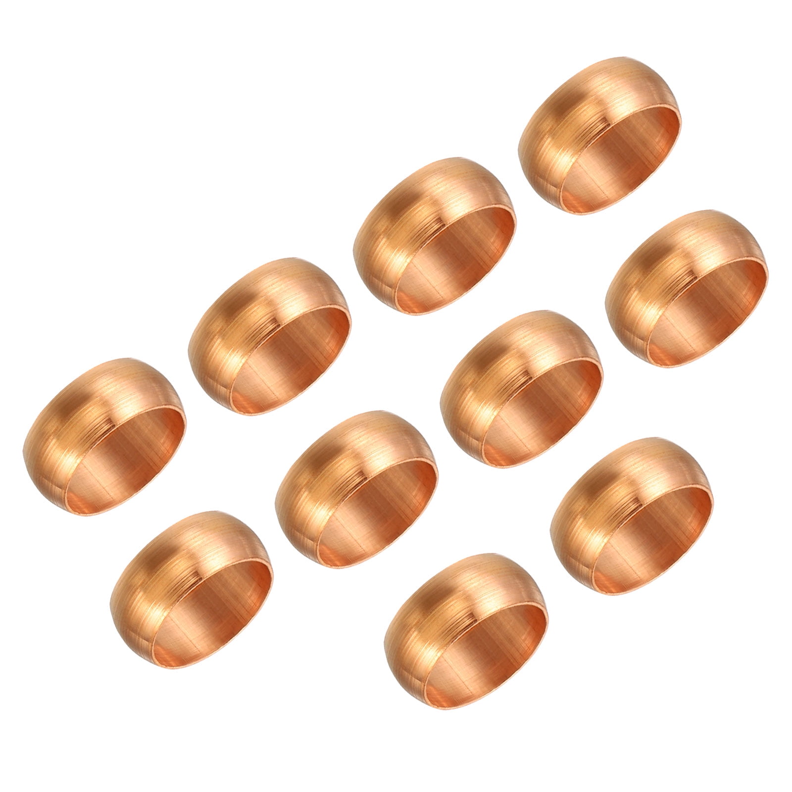 Uxcell 12mm Tube OD Compression Sleeves Ferrules Copper Ferrule Fitting ...