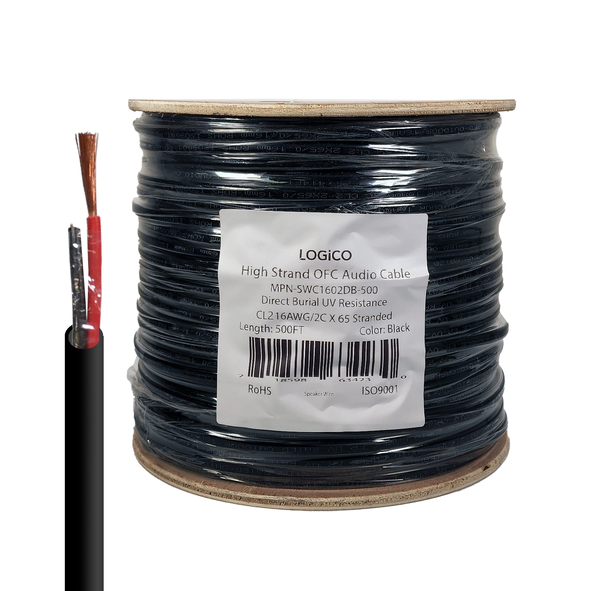 Speaker Wire Audio Cable 16/2 AWG In-Wall Outdoor Direct Burial UV ...