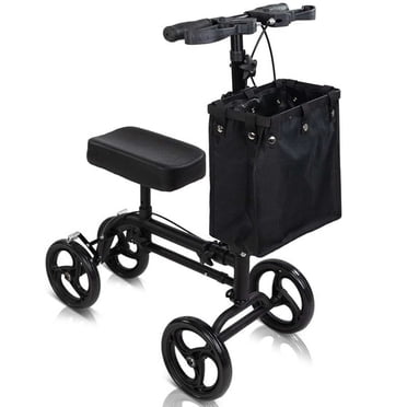 Roscoe Medical Knee Walker Scooter with Basket and Padded Seat ...