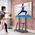Wisfor 32-100" Rolling Floor TV Stand Height Adjustable TV Mount ...