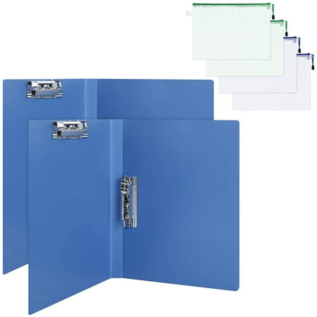 2 Pack Double Strong Clips File Folder Report Cover with 4 Pack Zipper ...