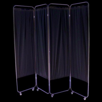Standard 3-Panel Privacy Screen with casters, vinyl, white, 6 mm thick ...