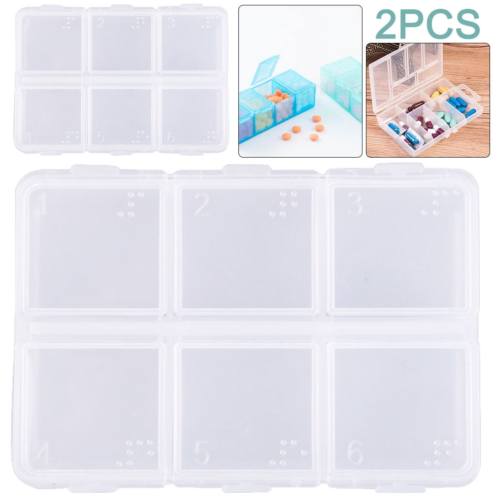 2 Uds Nuevo Mini Portátil Braille 6 Celdas Medicina Caja Almacenamiento ...