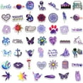 50 PCS Aesthetic Purple Color Waterproof Stickers - Walmart.com