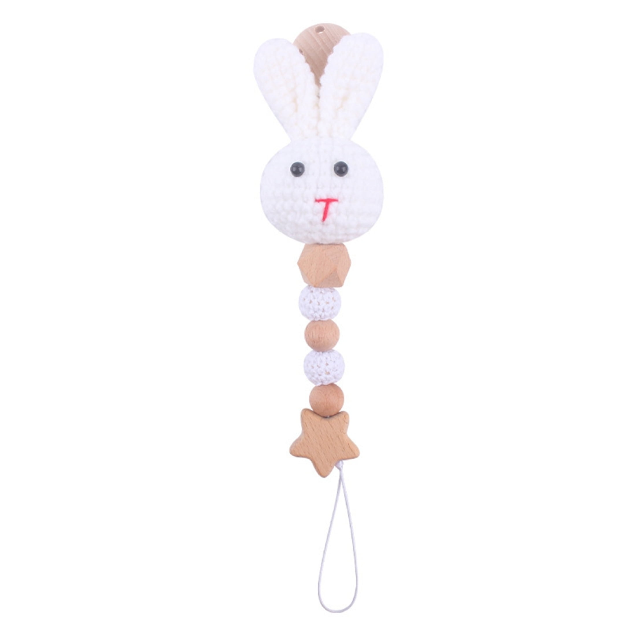 EUBUY Pacifier Chain Cute Animal Pacifier Chain Hand Knitted Wool ...