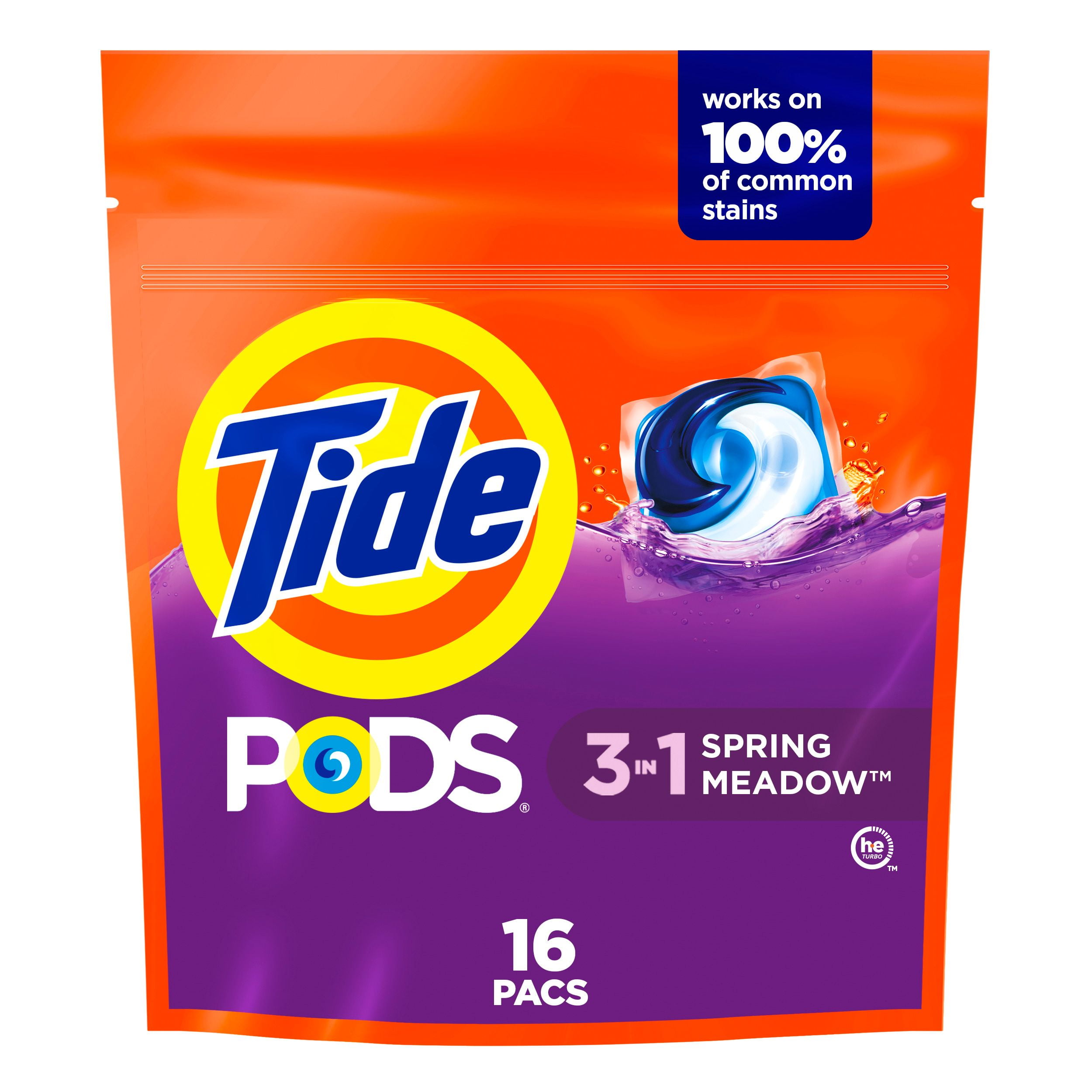 Tide PODs Laundry Detergent, Spring Meadow Scent, 3-in-1 Stain Remover ...