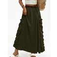 HVOBTTY Summer Women's A line Maxi Skirt Bohemian Cotton Dstring Waist ...