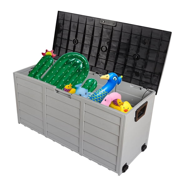 75Gallon Waterproof Outdoor Deck Box, 260L Plastic Outdoor Storage Box ...