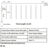 Meteor Shower Rain Light, 30 cm 8 Tube 288 LED Valentine's Day Ice ...