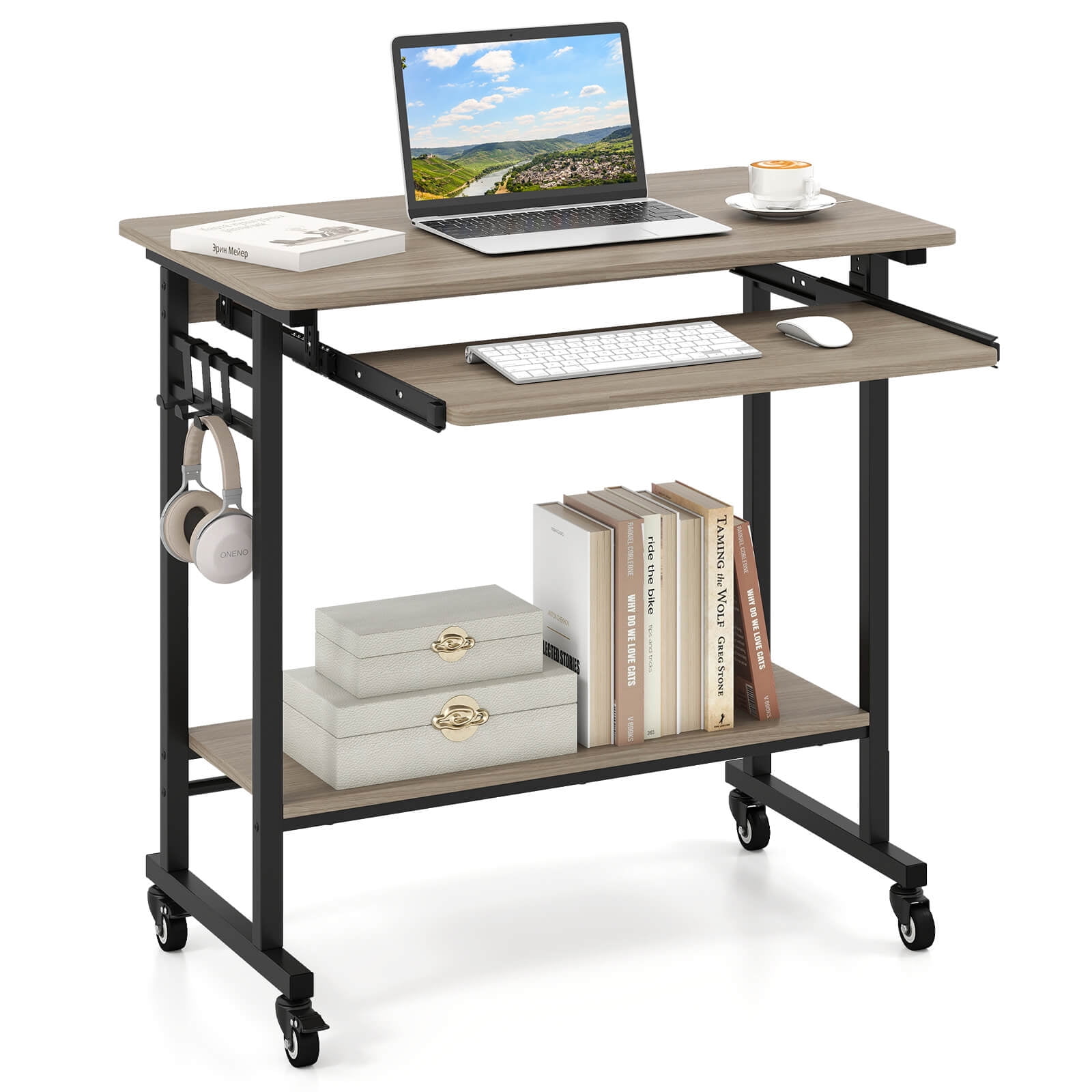 Click here for Costway Mobile Laptop Desk With Keyboard Tray  Low... prices
