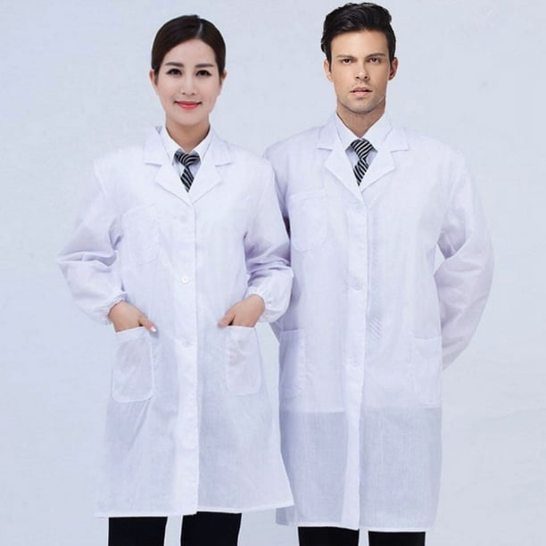 Bata blanca de farmacia Bata de laboratorio químico para hombres y ...