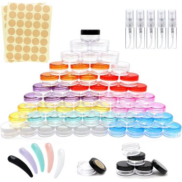 Plastic Jars with Lids - 4 OZ Small Plastic Containers - 18 Pack ...