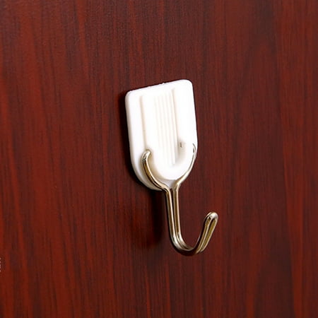 6PCS Plastic White Strong Stick Hook Bathroom Kitchen Wall Hangers Self ...