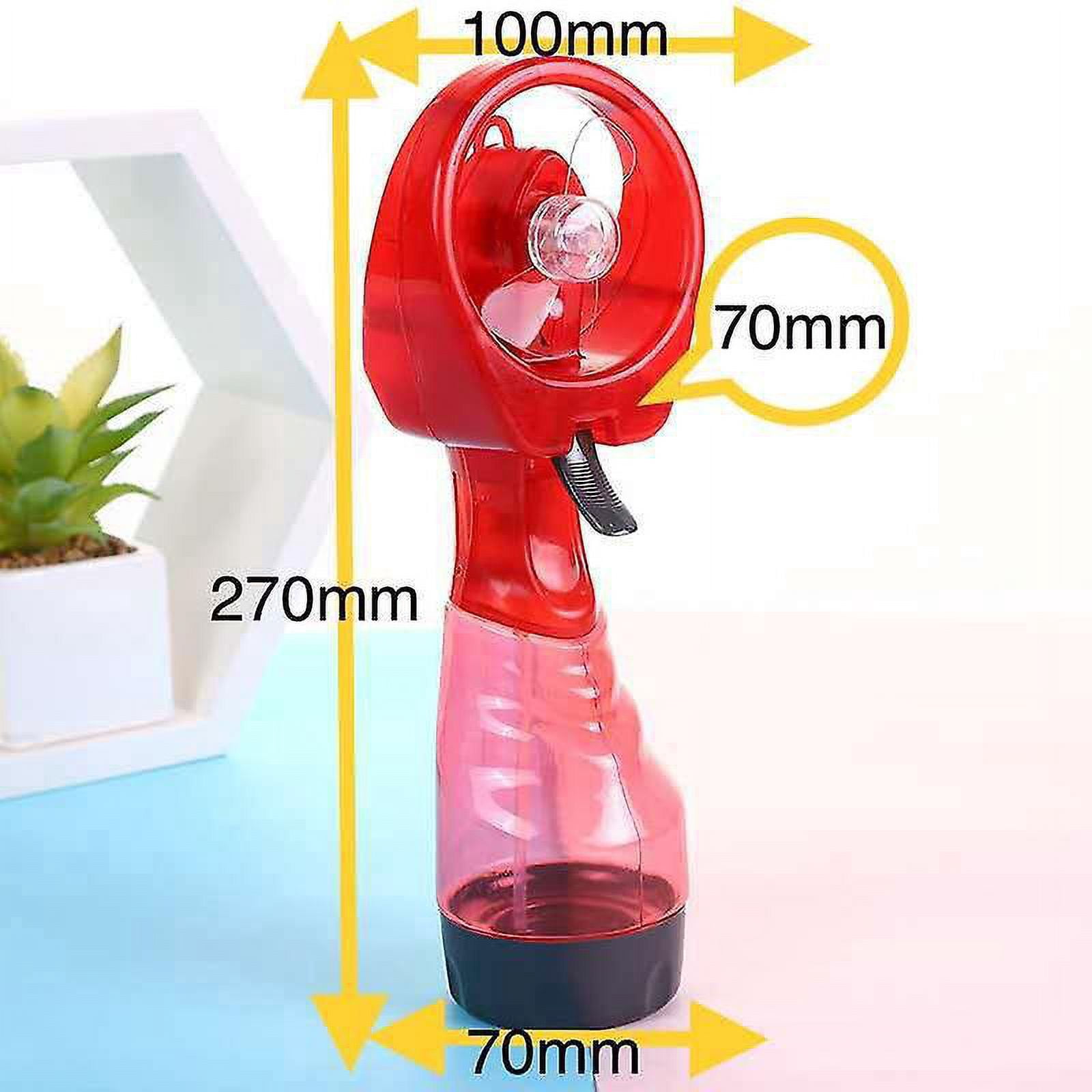 Portable Red Mini Handheld Battery-Operated Ventilation Fan with Water ...