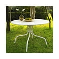 HomeStock Artisanal Abode 39-Inch Metal Outdoor Dining Table ...