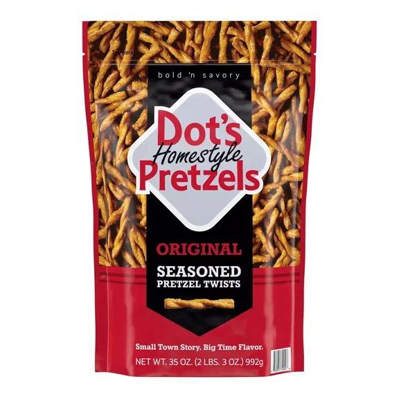 Dots Homestyle Pretzels, Original Seasoned, 35 Ounce, Buttery Crunchy ...