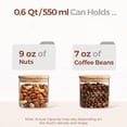 0.6-quart glass food storage jar set (6 pieces), clear storage jars ...