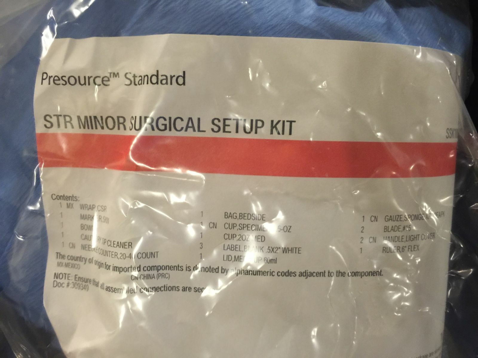 STR MINOR SURGICAL SETUP KIT - Cardinal Health Part # SSK1003 CASE OF ...