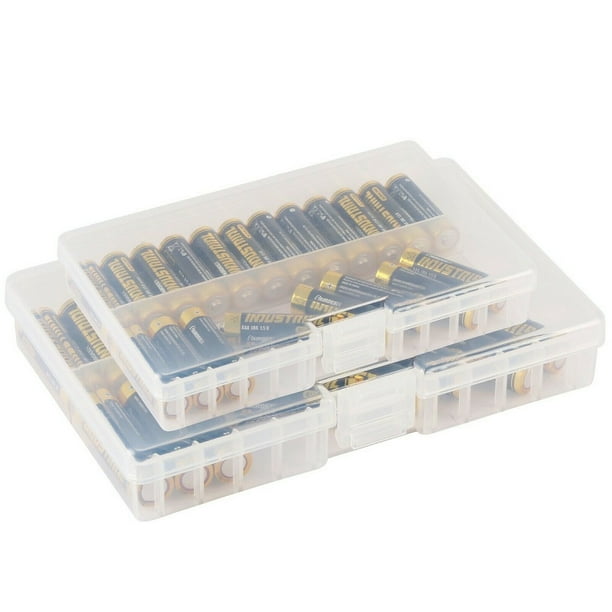 Clear AA/AAA Battery Storage Case/Box/Organizer Plastic Holds 96 ...