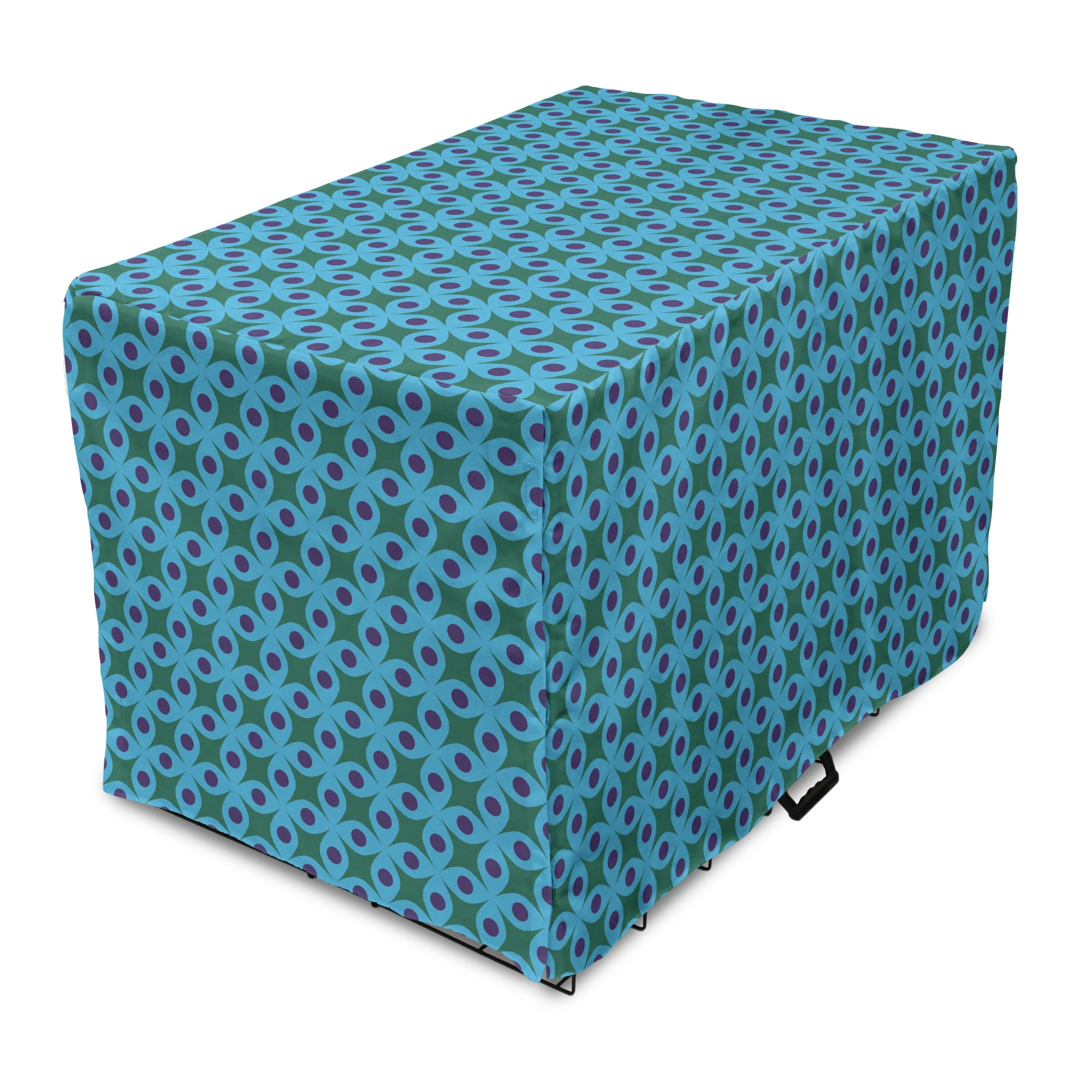 Geometric Dog Crate Cover, Modern Repeating Pattern with Rounds Grid ...