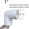 1-1/4“ Tee PVC Fitting 3 Way Elbow Connector, Furniture Grade 90 Degree ...