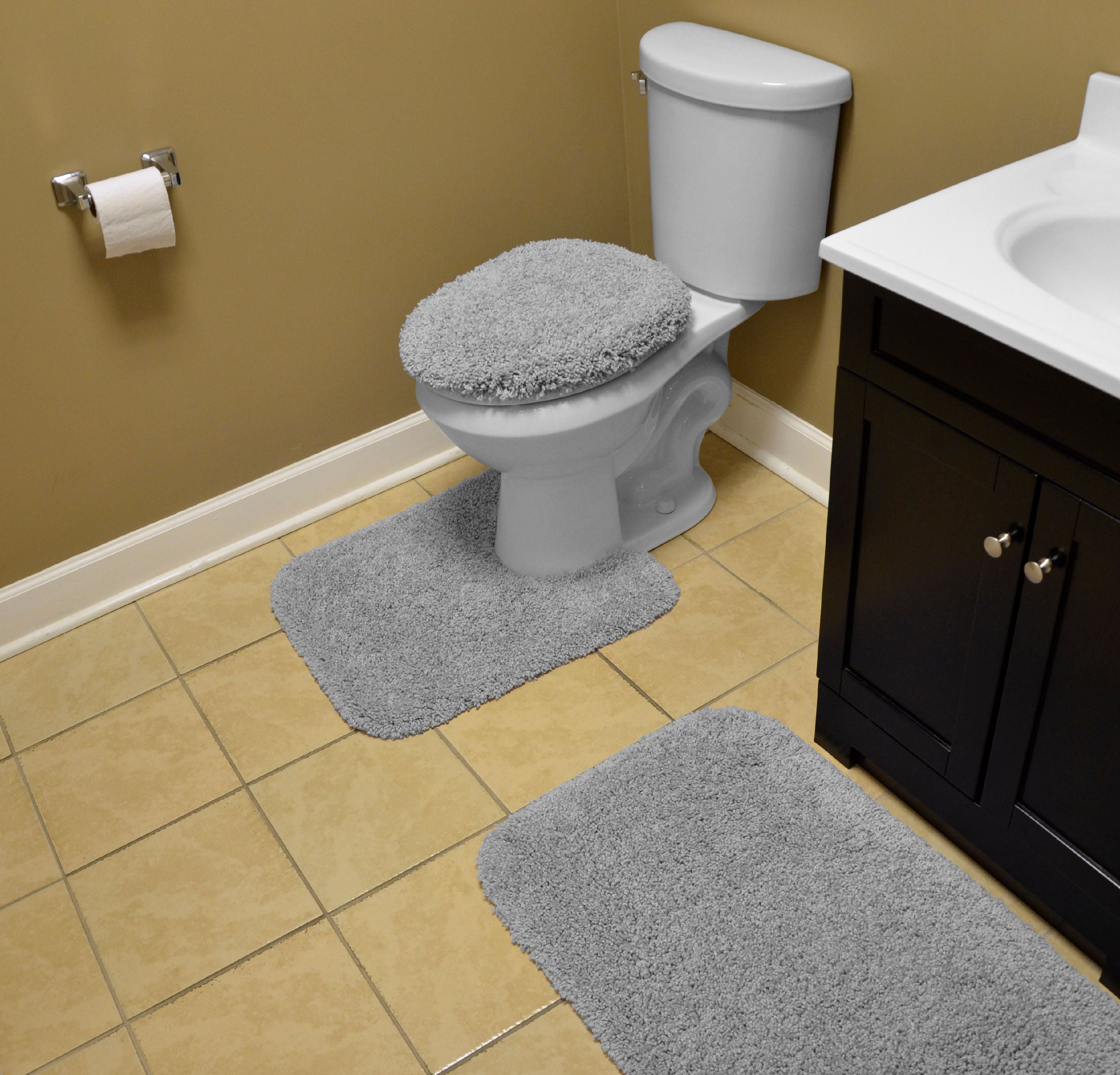 Garland Rug Serendipity Spa Shag Soft And Plush Platinum Gray 3 Piece Bathroom Rug Set Walmart