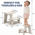 ÜNCLE WU Kids Step Stool, Dual Height Toddler Stool for Bathroom Sink ...