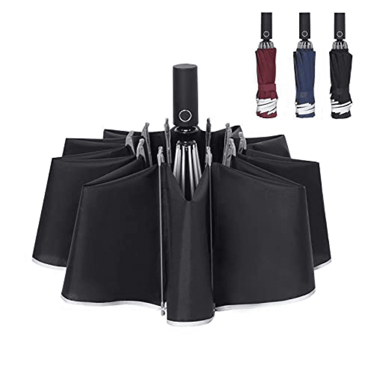 Windproof Reverse Umbrella Compact, upside down Inverted Folding ...