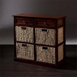 Maklaine Modern / Contemporary 4 Basket Storage Unit in Mahogany ...