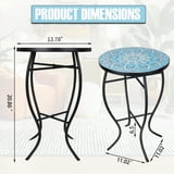 Outdoor Mosaic Side Table - 14'' Small Patio Outdoor Table Indoor ...