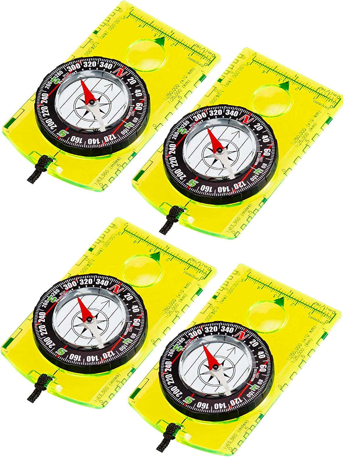 4 Pieces Navigation Hiking Compass Orienteering Backpacking Compass ...
