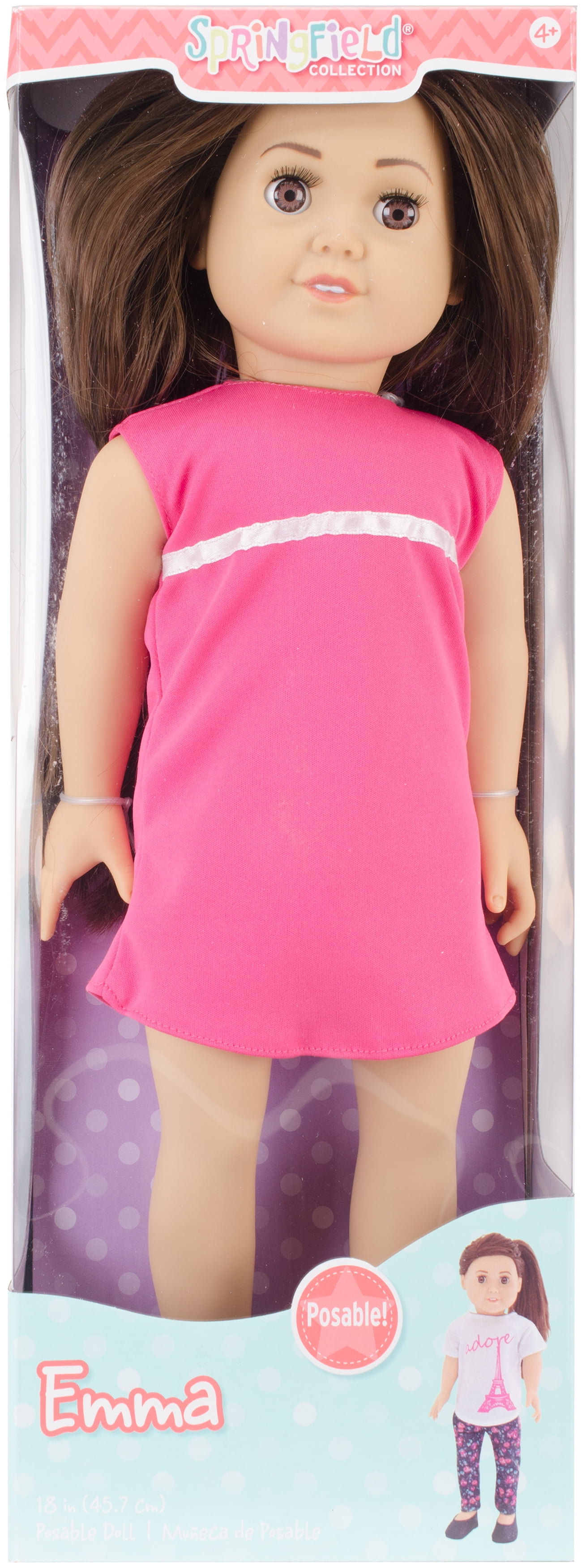 Springfield Collection: 18 inch Brunette Doll, Emma - Walmart.com