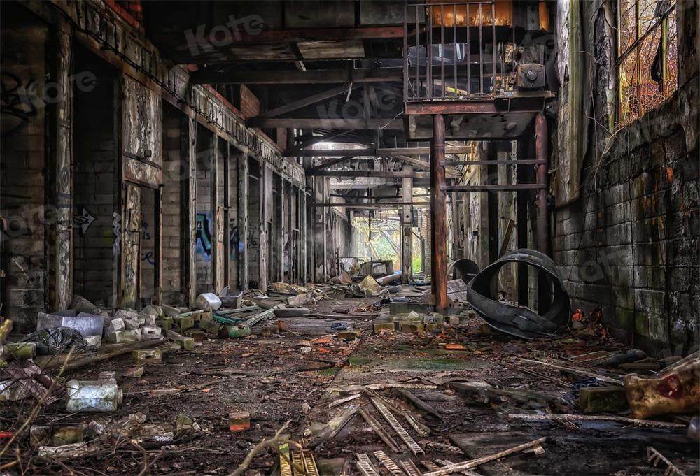 Kate 10x6.5ft Abandoned Factory Backdrop for Photography Retro Brick ...