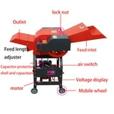 INTSUPERMAI Electric Hay Cutter 220V Livestock Farm Chaff Crushing ...