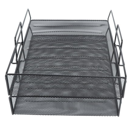 2 Tier File Trays, 2 Tier Desk Organizer Large Capacity Vertical 2 ...