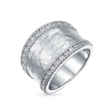 14K Gold Over Sterling Silver Cubic Zirconia Waterfall Cluster Ring ...