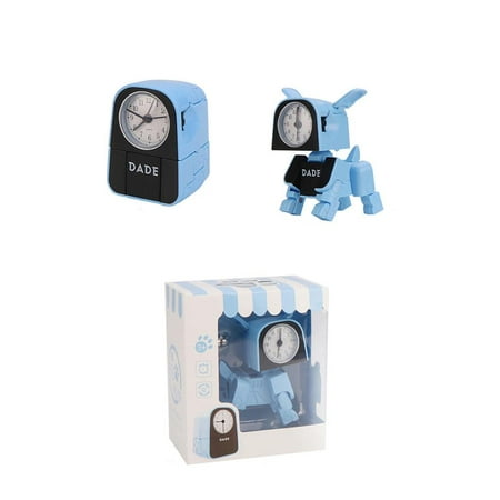 wuaynoat Cute Boy Kids Alarm Clock Cartoon Robot Dog Desk Clock Funny ...