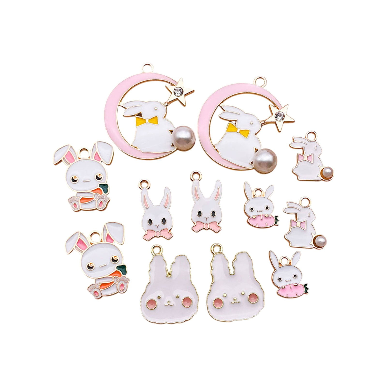Click here for Oioii 12pcs Easter Bunny Alloy Pendant  Drip Oil S... prices
