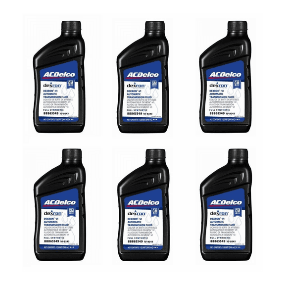ACDelco GM Dexron VI Full Synthetic Automatic Transmission Fluid 1 Quart 6 Pack - Walmart.com