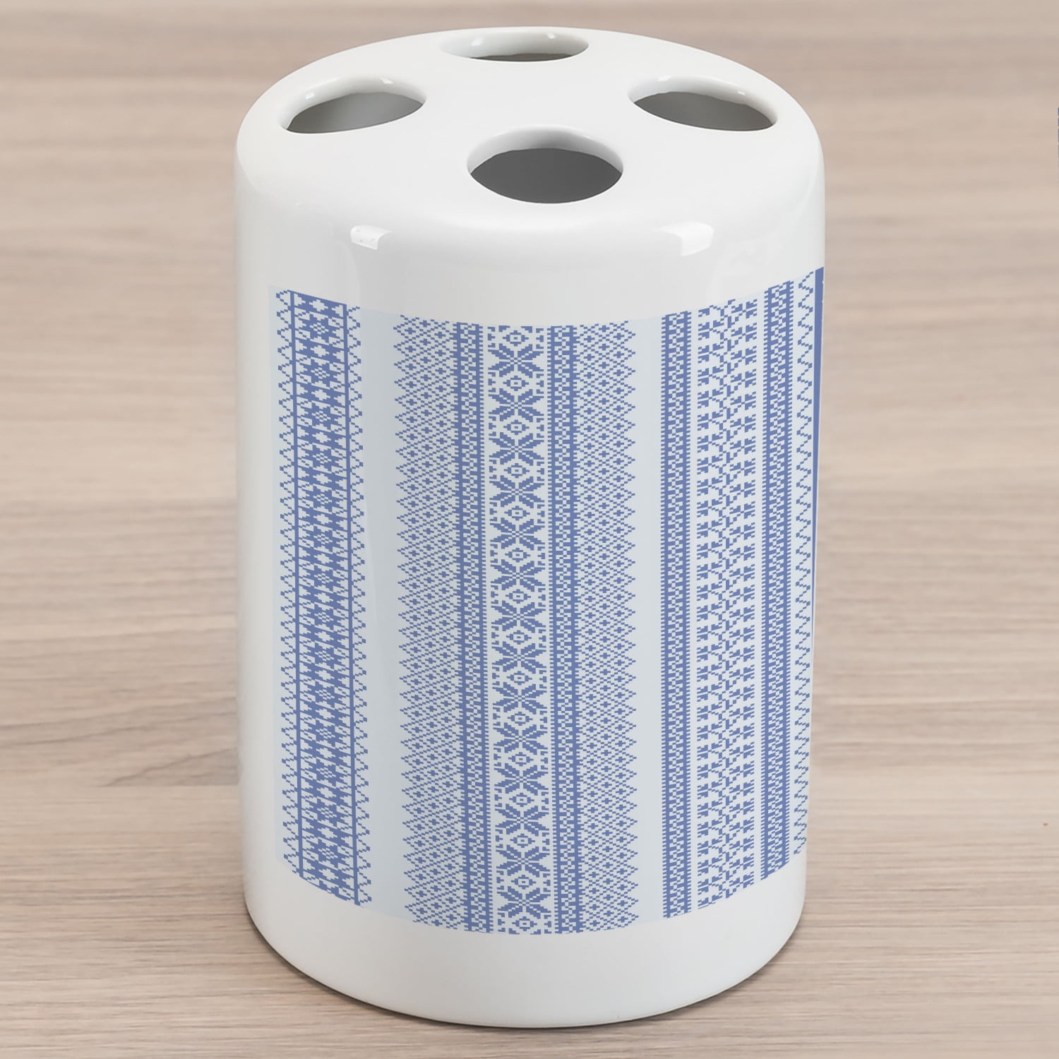 Nordic Ceramic Toothbrush Holder, Vertical Geometric Pattern ...