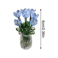 Blown Glass Decor Pink Green Glass Flowers with Stems Clear Glass Vase ...